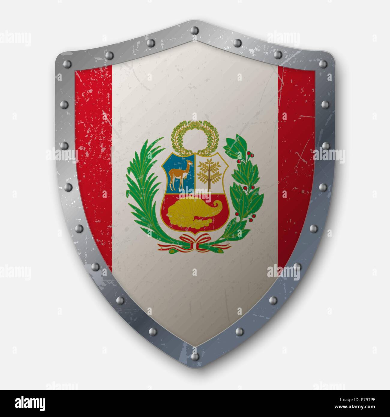 La protection avec le drapeau du Pérou. vector illustration Image ...