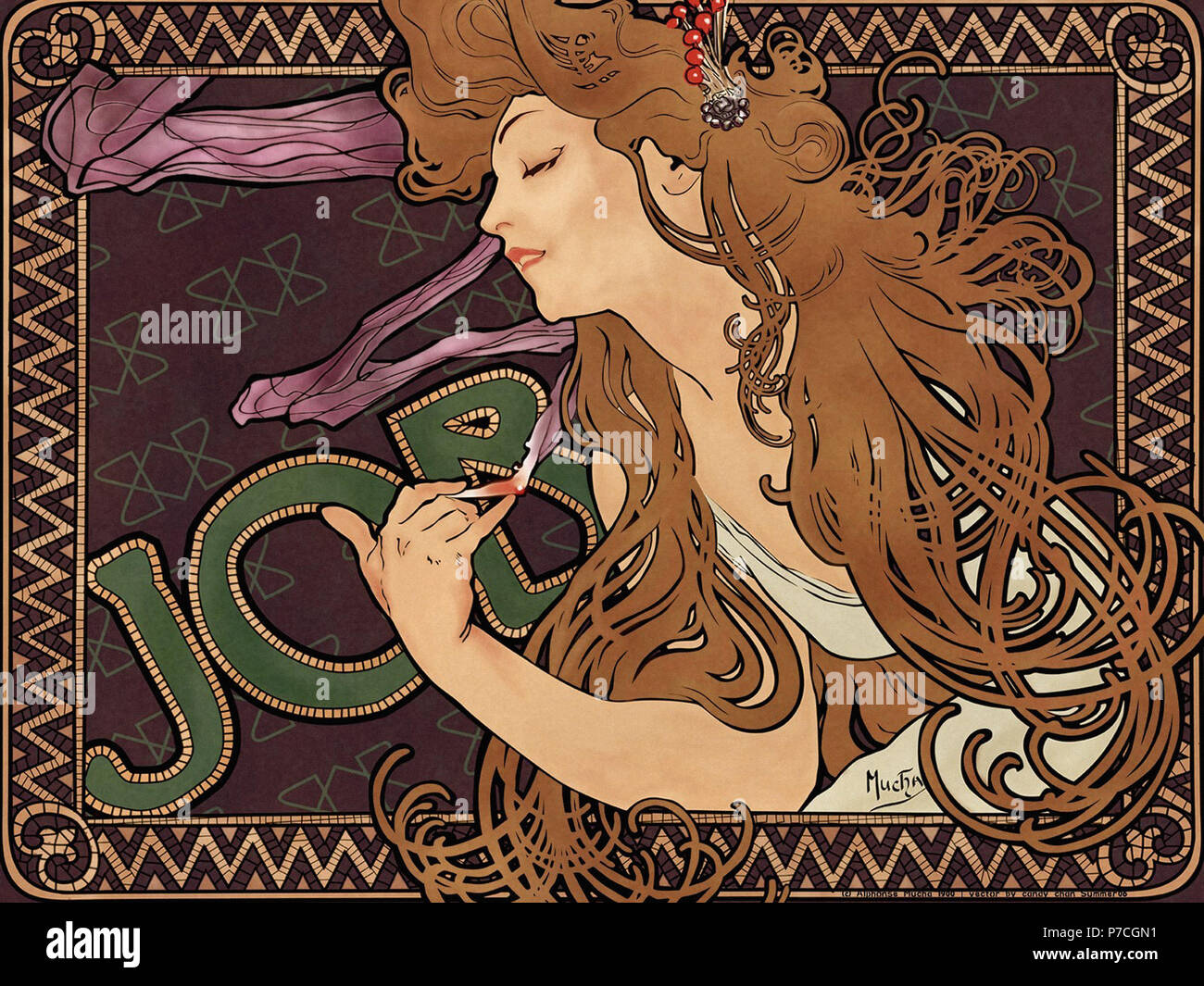 Job alphonse mucha art nouveau Banque de photographies et d’images à ...