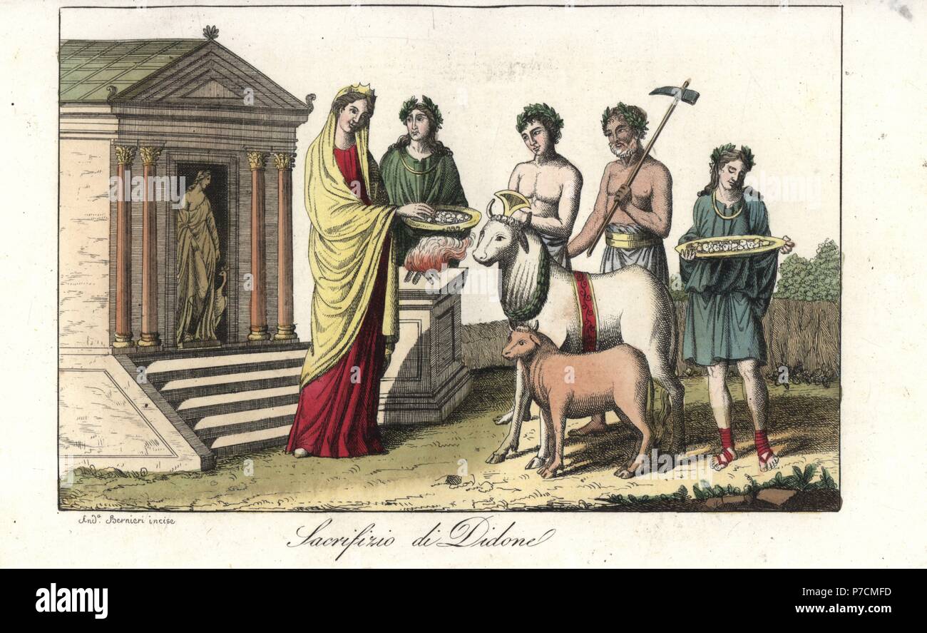 La reine Didon de Carthage la préparation d'un sacrifice rituel d'un ...