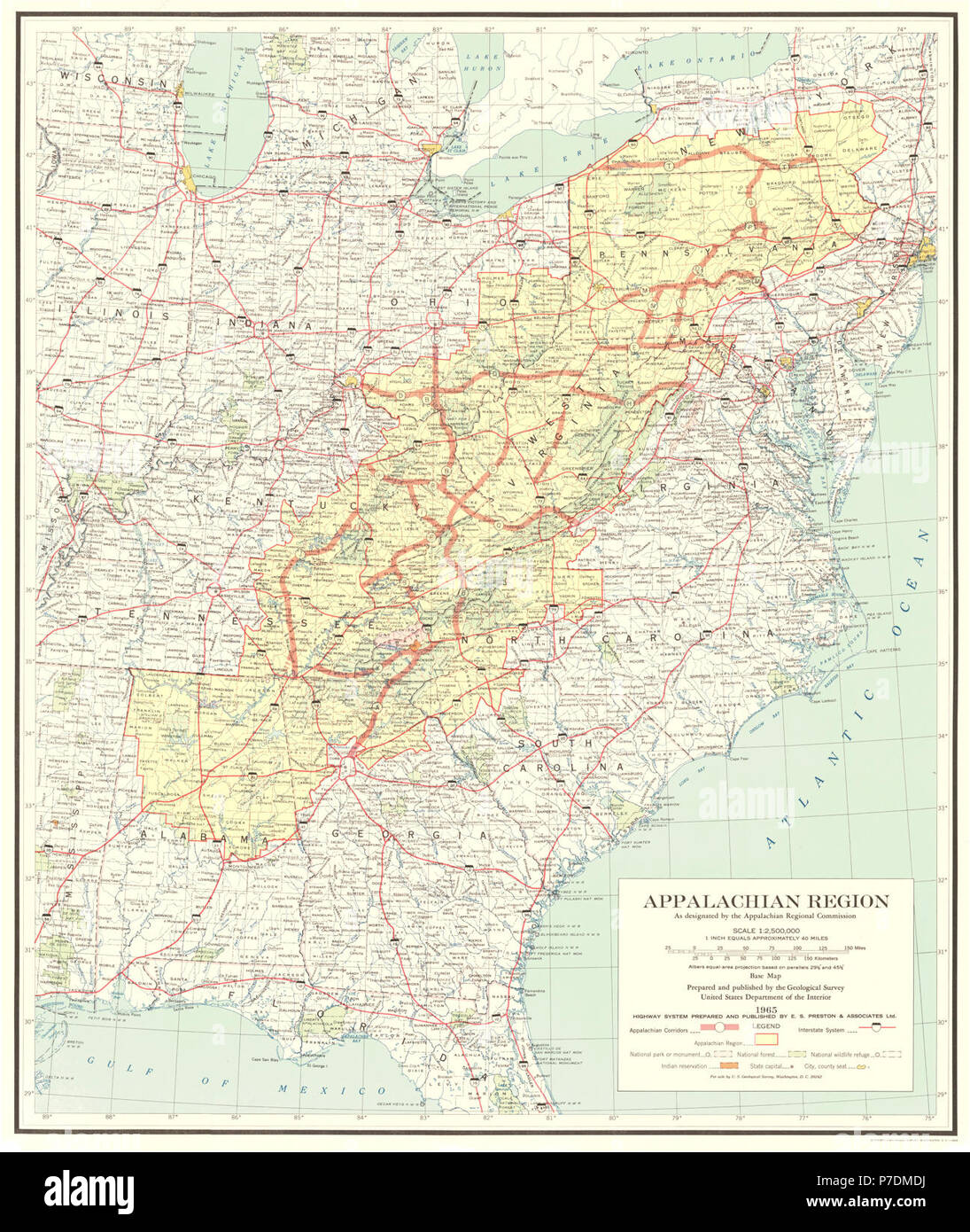 Appalaches carte Banque de photographies et d’images à haute résolution ...
