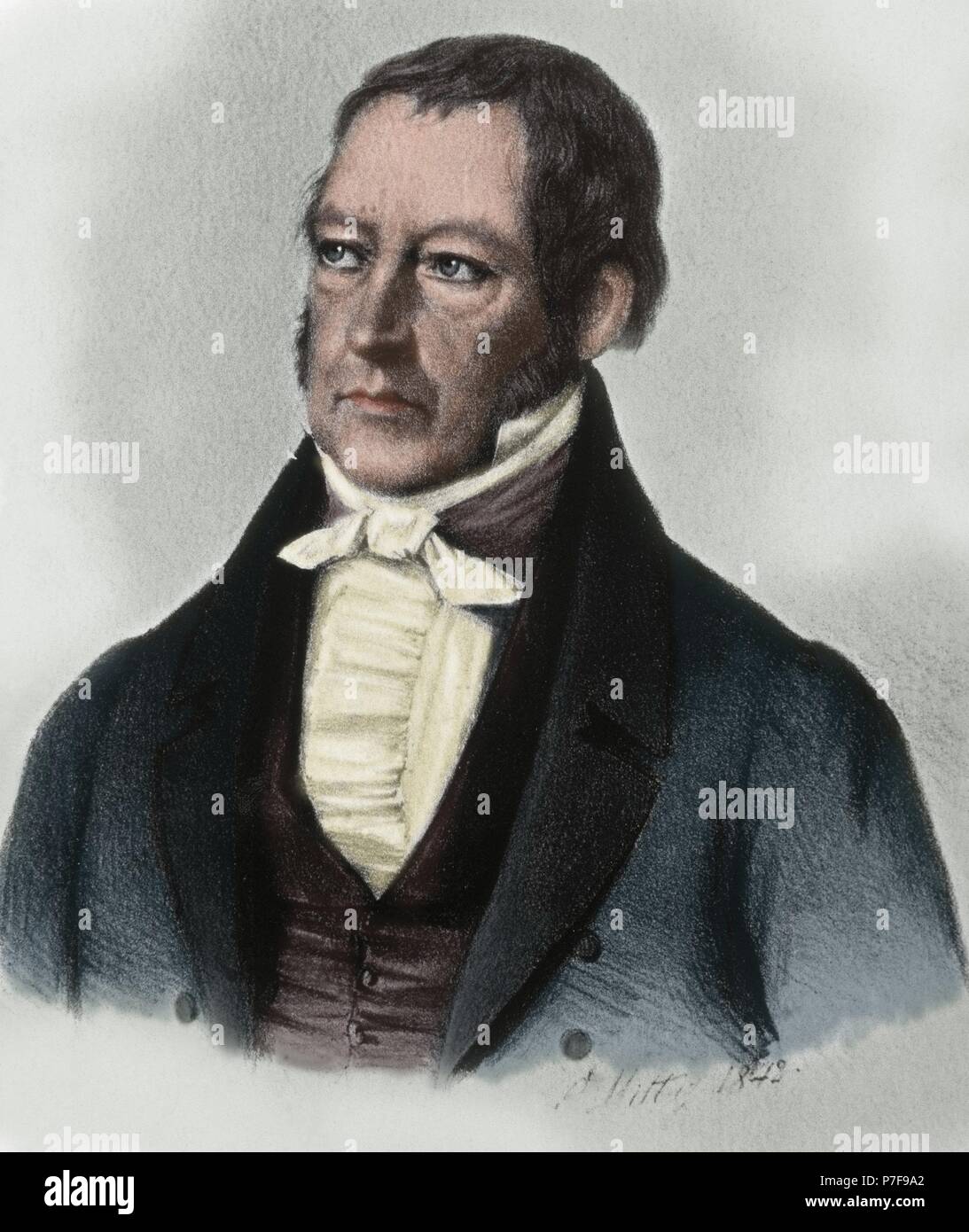 Georg wilhelm friedrich hegel portrait german philosopher Banque de ...