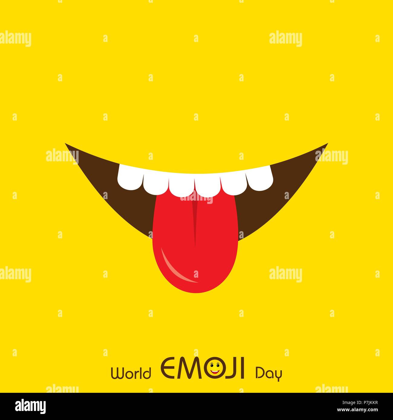 Carte de souhaits jour emoji monde modèle design avec différents ...