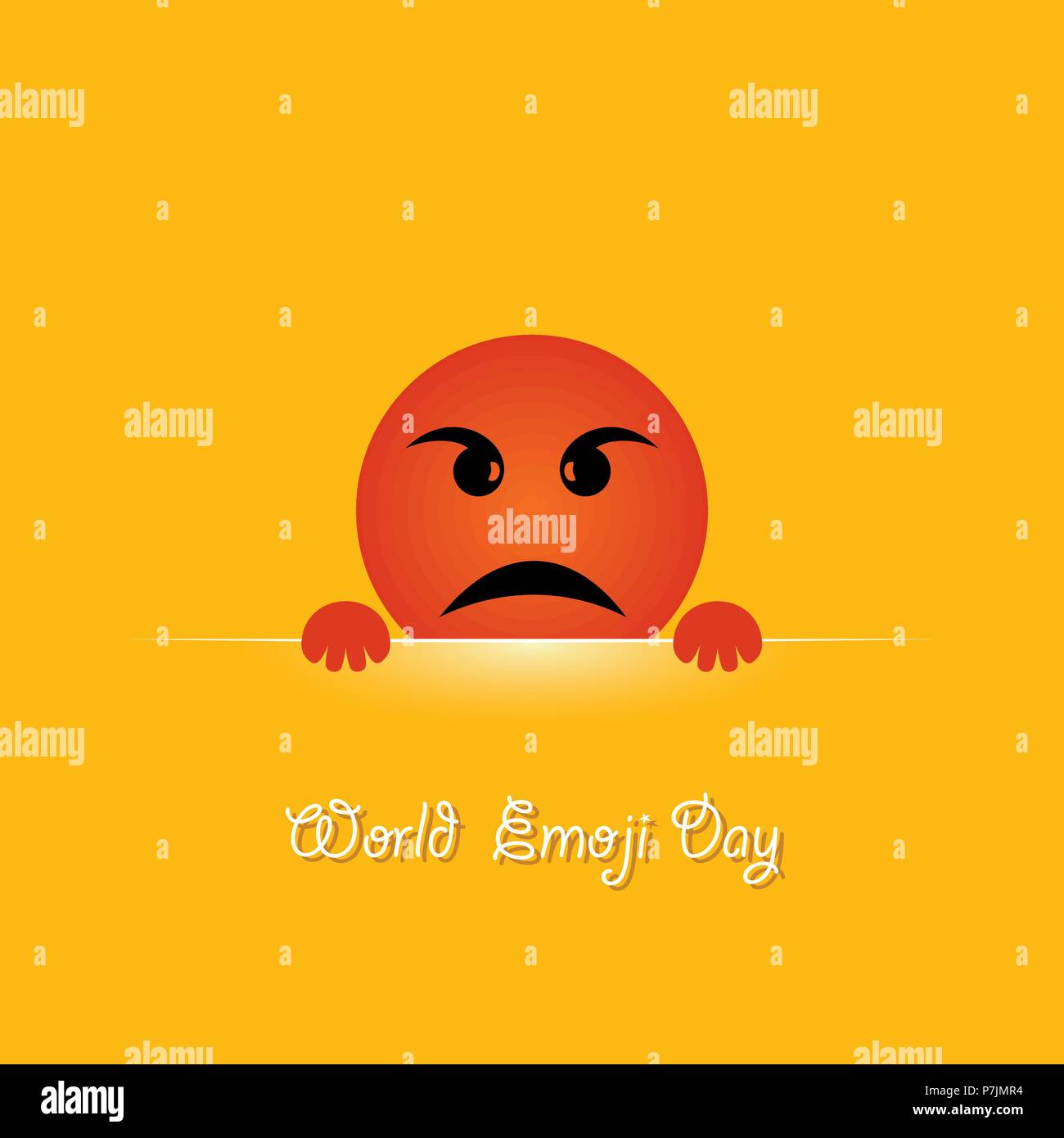 Carte de souhaits jour emoji monde modèle design avec différents ...