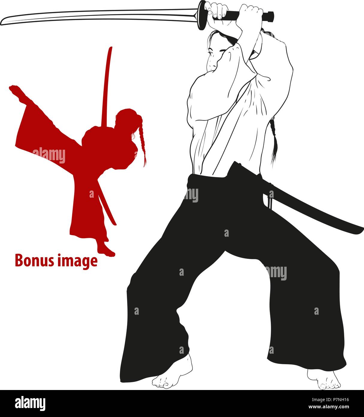 Femme avec epee Banque d'images vectorielles - Alamy