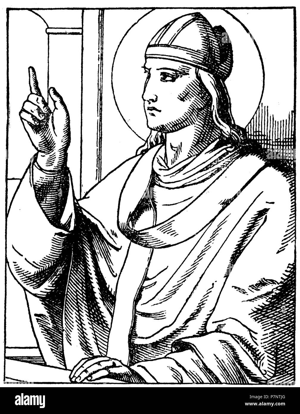 Saint wolfgang of regensburg Banque d'images noir et blanc - Alamy