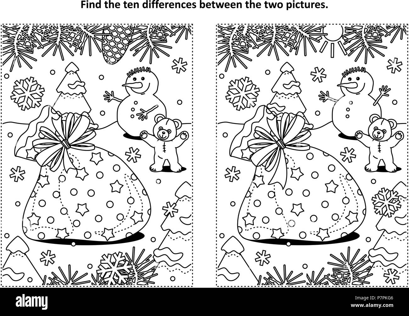 Vacances d'hiver thème trouver les 10 différences photo puzzle et ... Vacances d'hiver thème trouver les 10 différences photo puzzle et ...