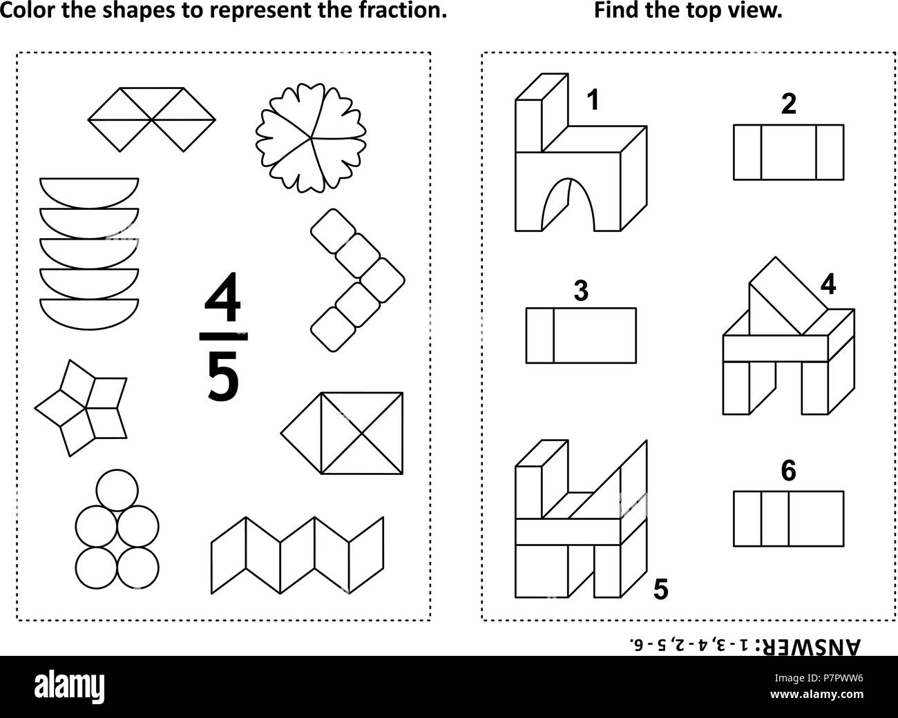 Deux énigmes mathématiques visuelles et des pages à colorier. Les ...
