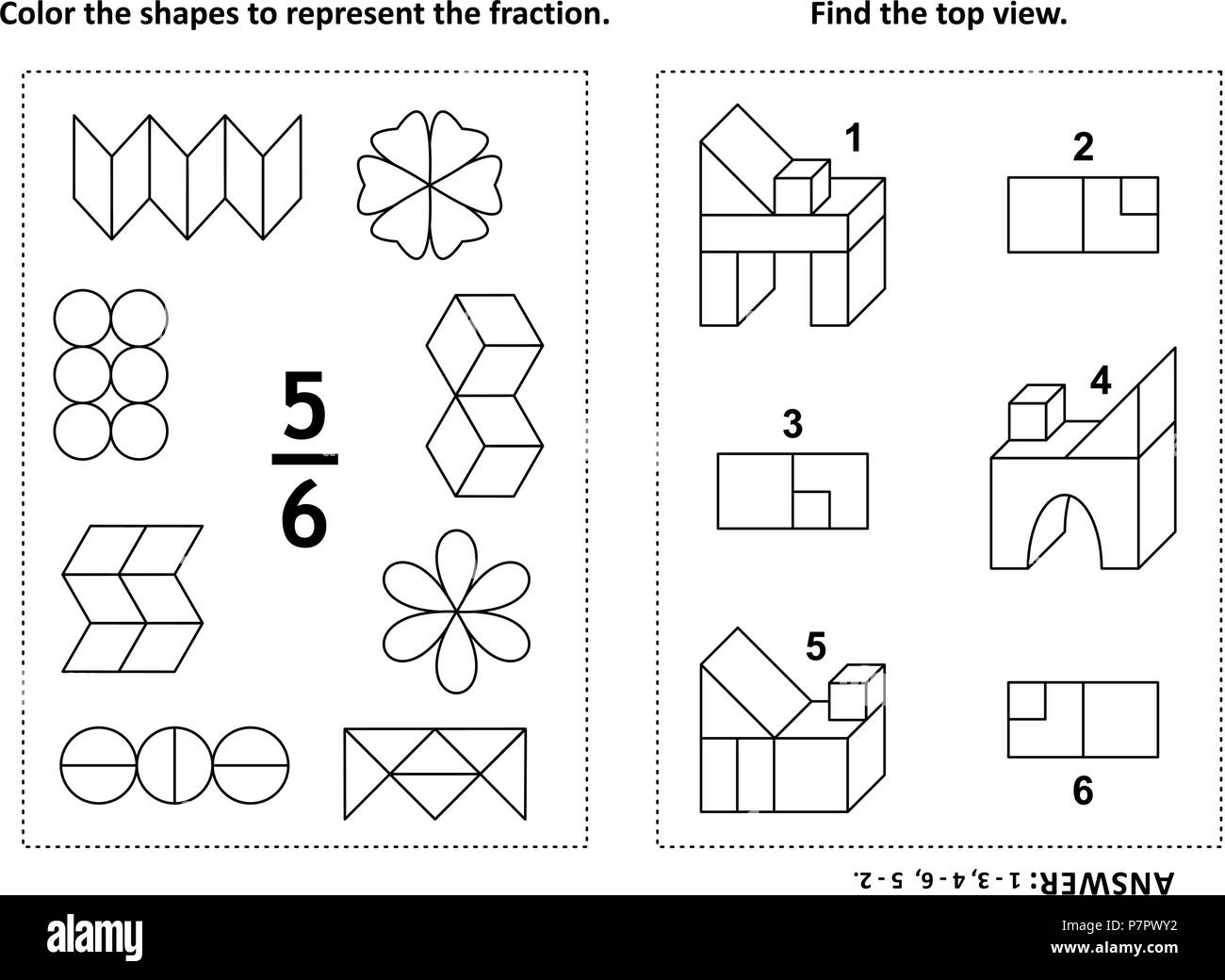 Deux énigmes mathématiques visuelles et des pages à colorier. Les ...