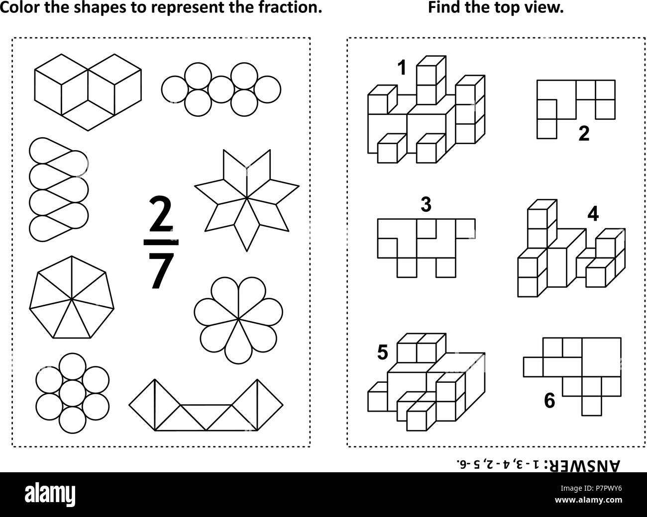 Deux énigmes mathématiques visuelles et des pages à colorier. Les ...