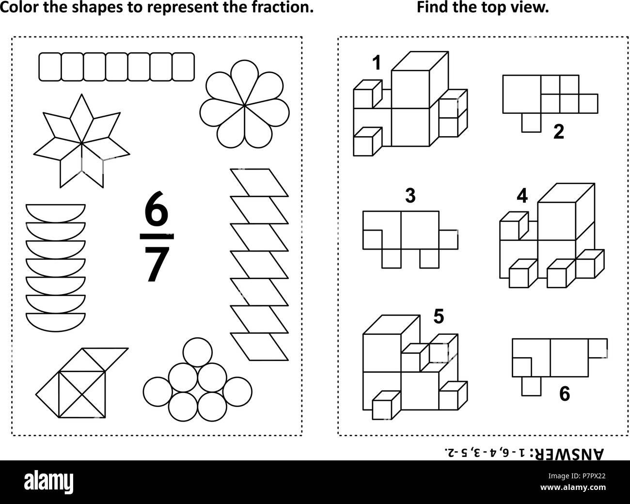 Deux énigmes mathématiques visuelles et des pages à colorier. Les ...