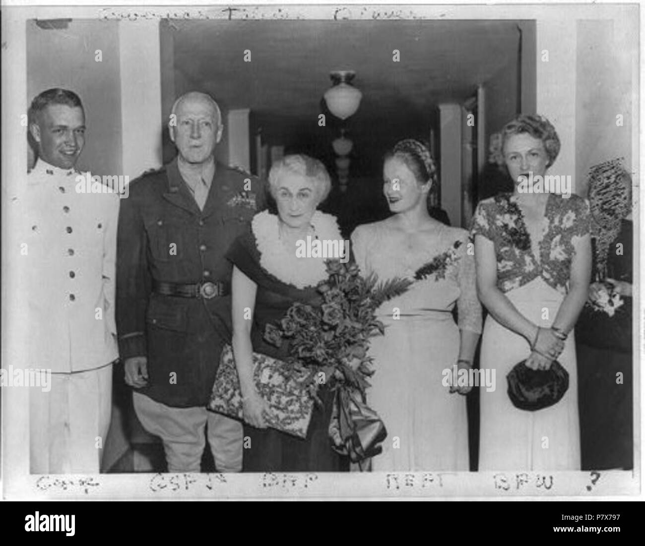 Anglais : George Smith Patton avec femme et 3 enfants : George S ...