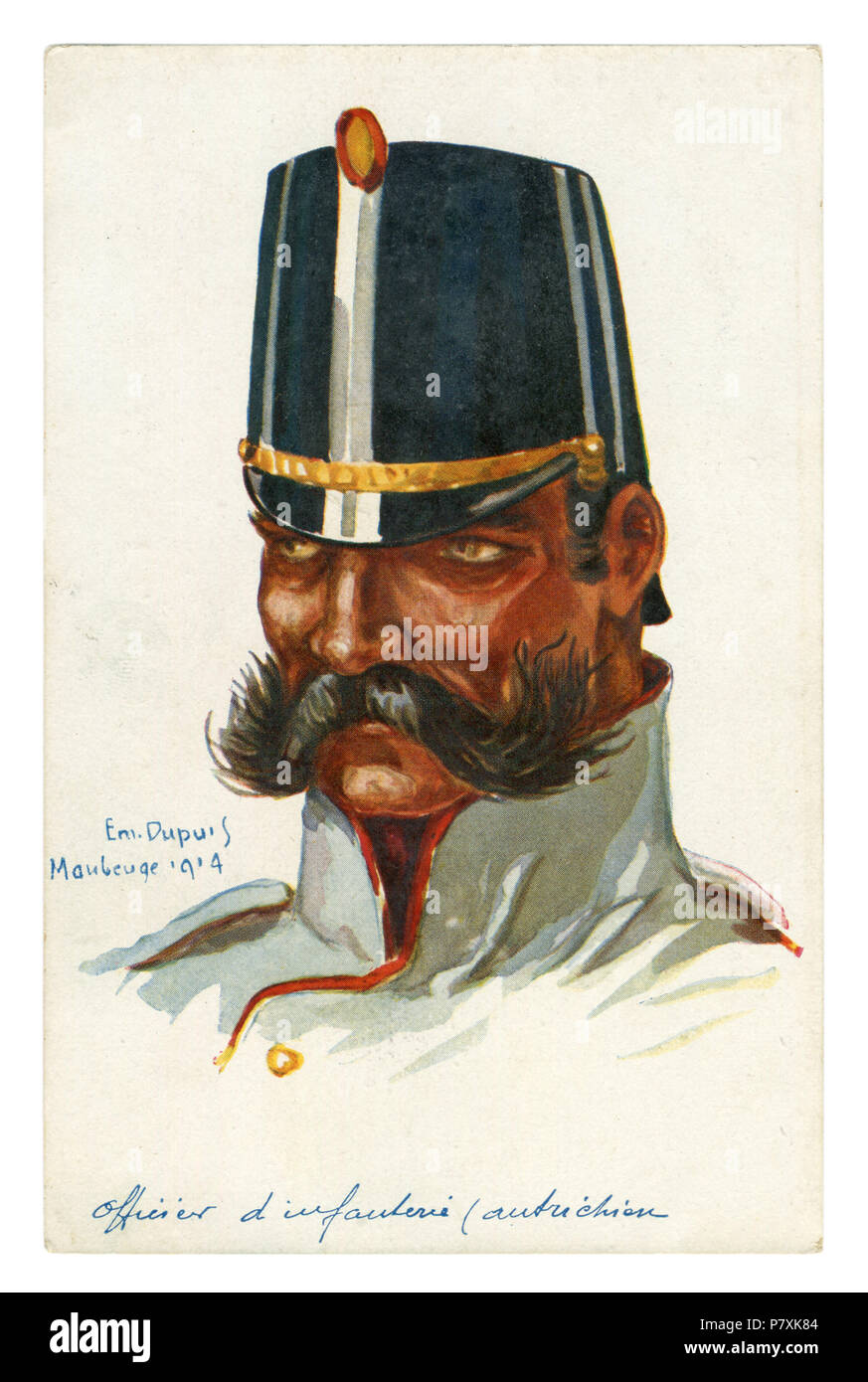 Carte postale historique français : portrait d'un officier de l ...