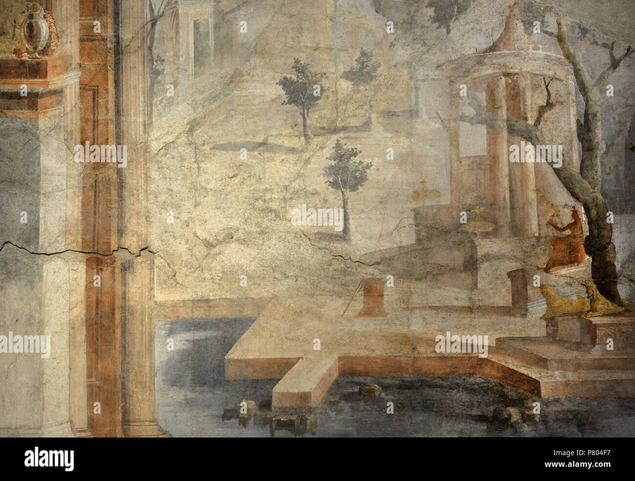 Des fresques de l'Ekklesiasterion du Temple d'Isis de Pompéi. L'Italie ...