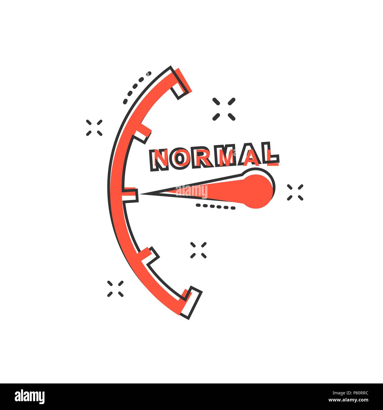 Icône de niveau normal de dessin animé dans le style comique. Compte ...