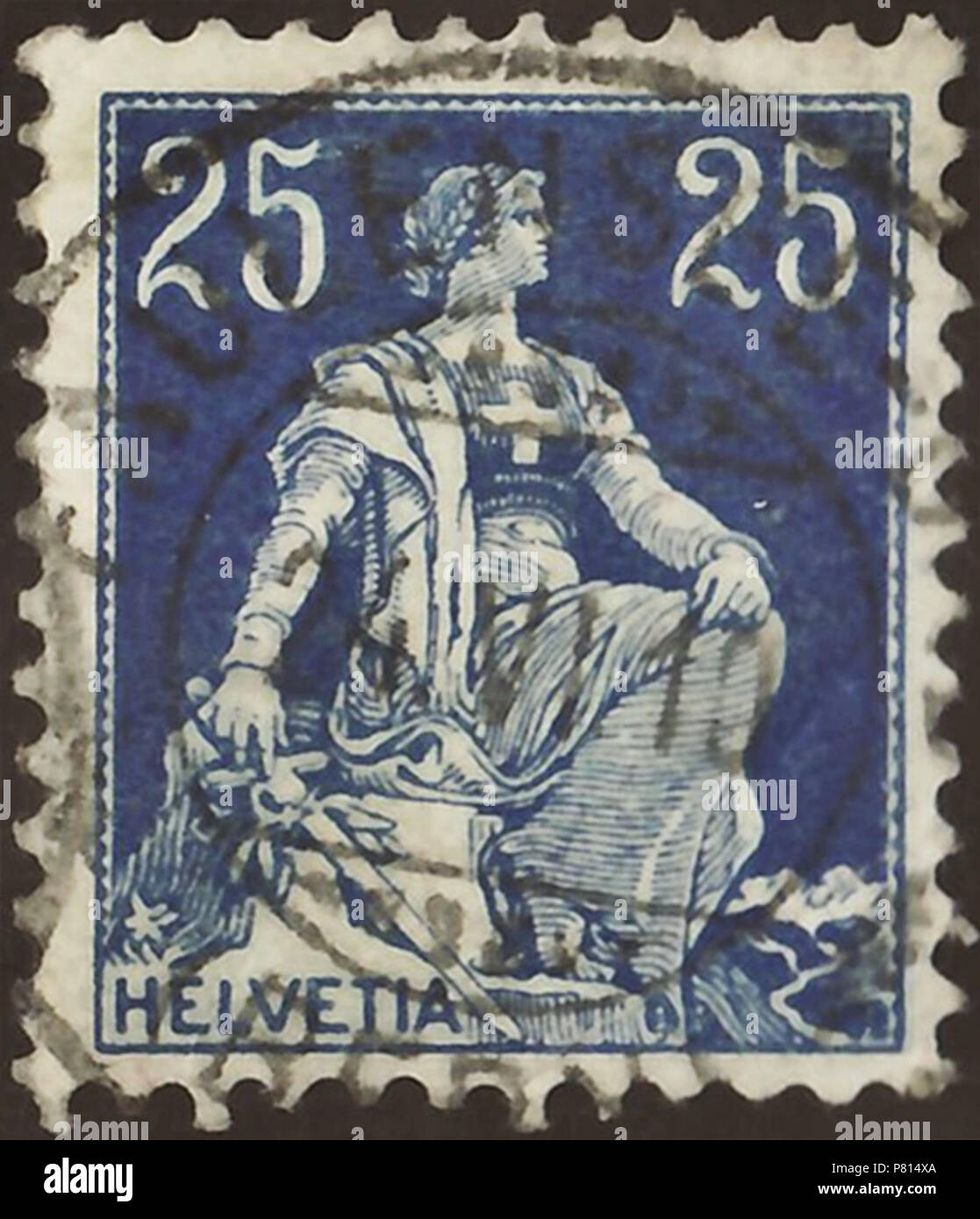 Switzerland stamp helvetia 1910 Banque de photographies et d’images à ...
