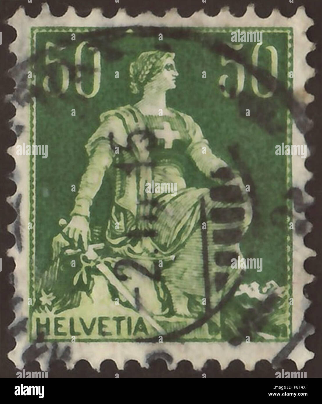 Switzerland stamp helvetia 1915 Banque de photographies et d’images à ...