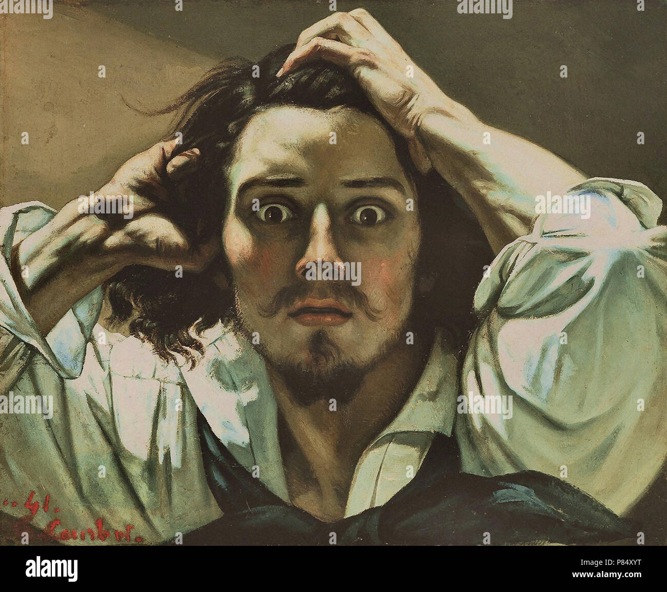 Gustave courbet l'homme désespéré autoportrait Banque de photographies ...