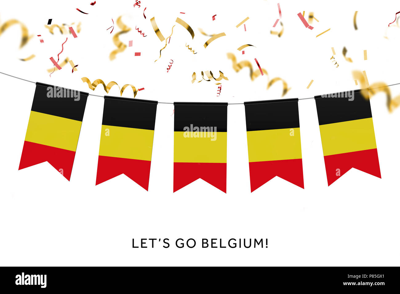 La Belgique fête du drapeau national bunting de confettis. Le Rendu 3D ...