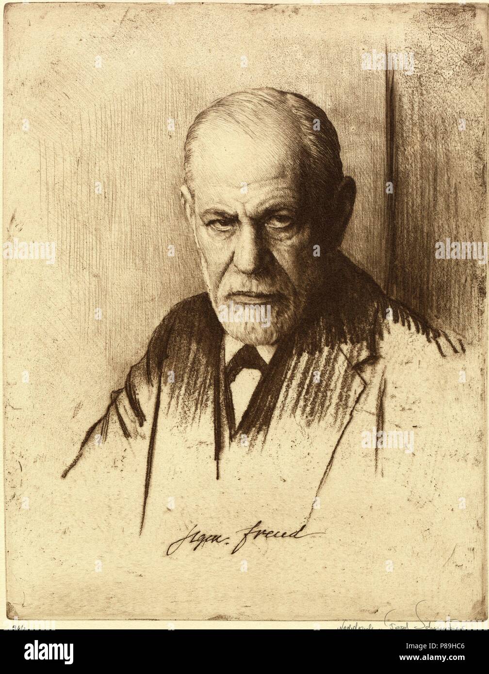 Portrait de Sigmund Freud (1856-1939). Musée : musée Sigmund Freud de ...