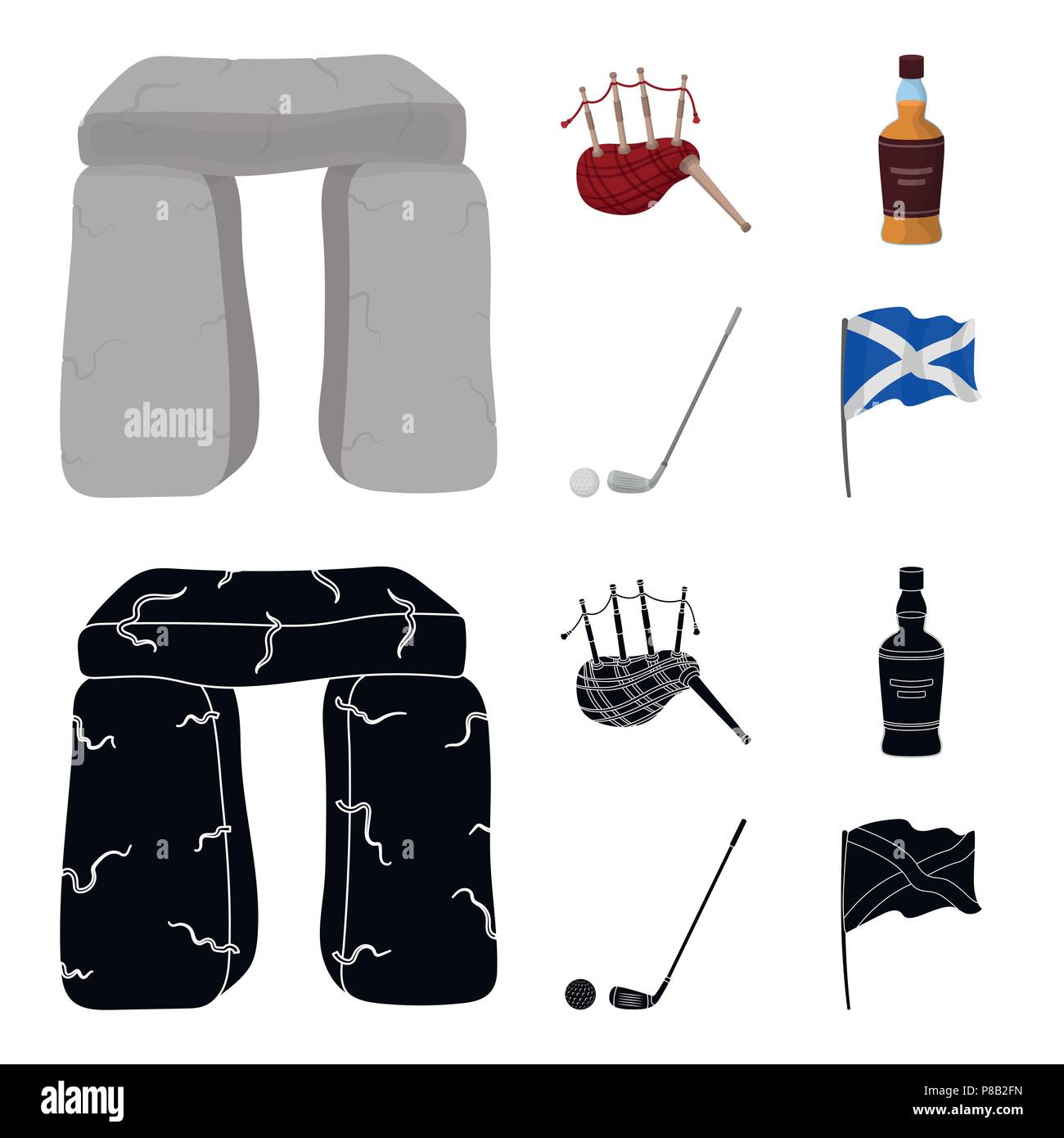 National symbols of scotland Banque d'images vectorielles - Alamy