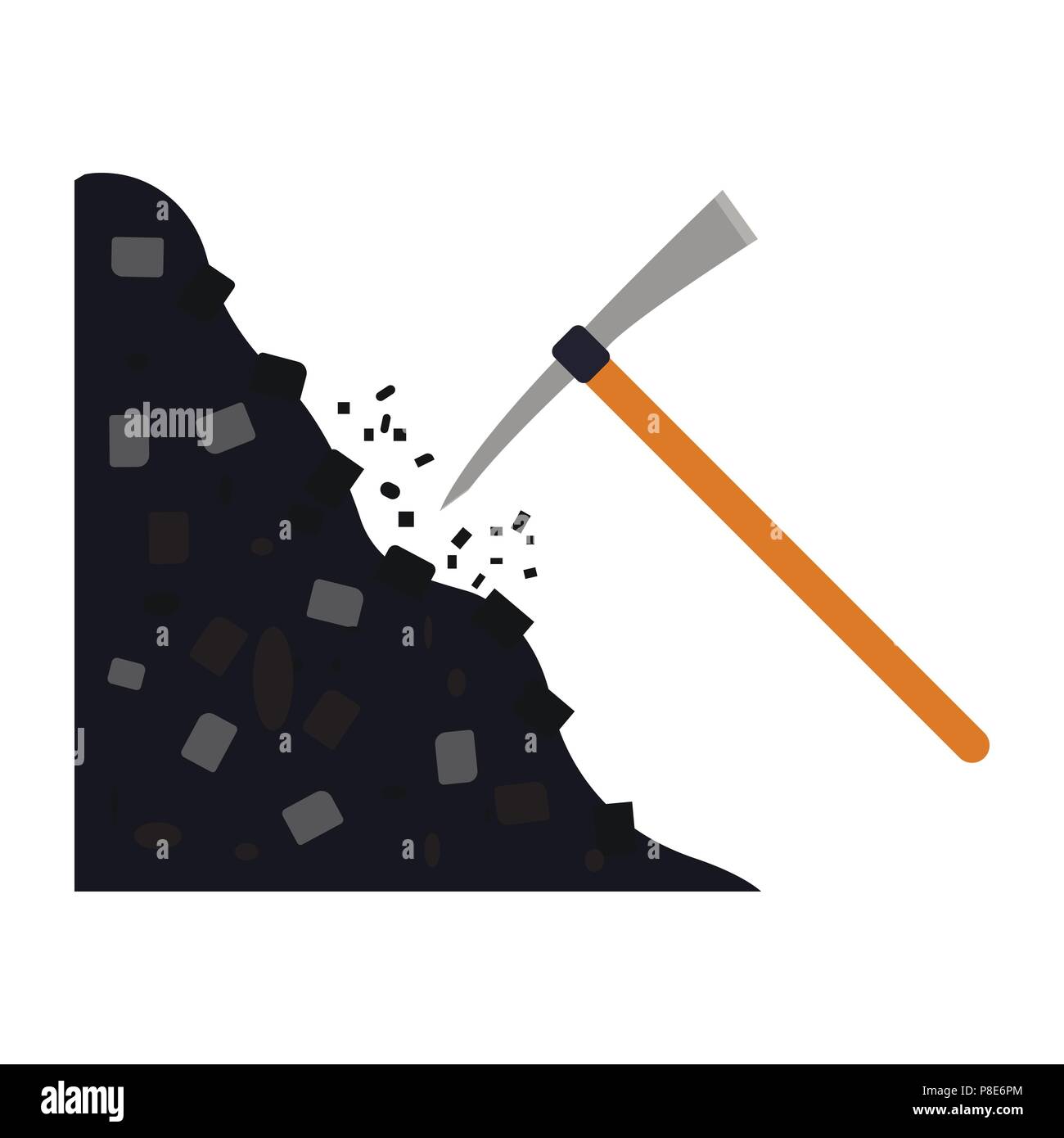 Dans l'icône pioche cartoon style isolé sur fond blanc. Illustration ...