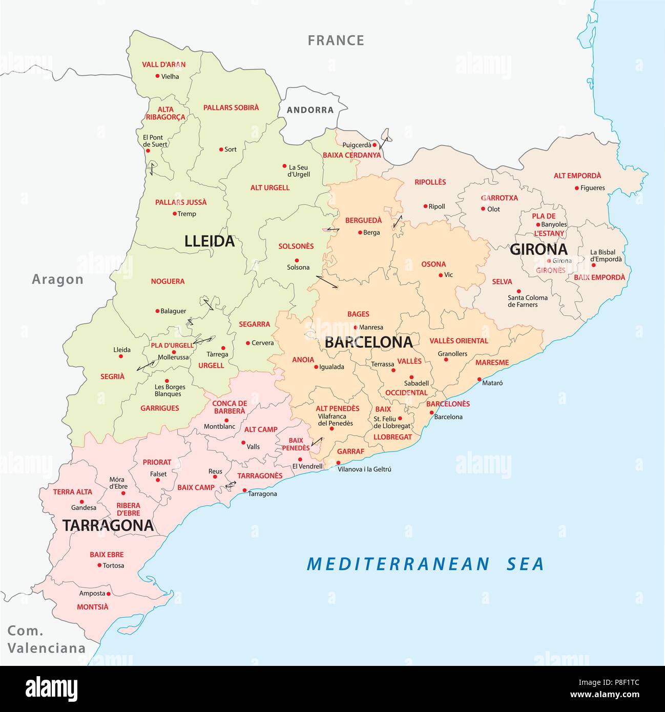 Carte catalogne espagne Banque de photographies et d’images à haute ...