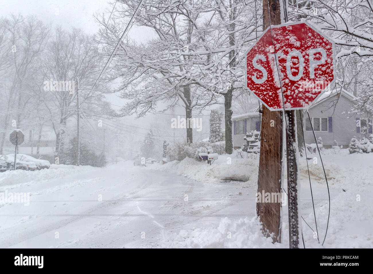 Winter stop sign Banque de photographies et d’images à haute résolution ...
