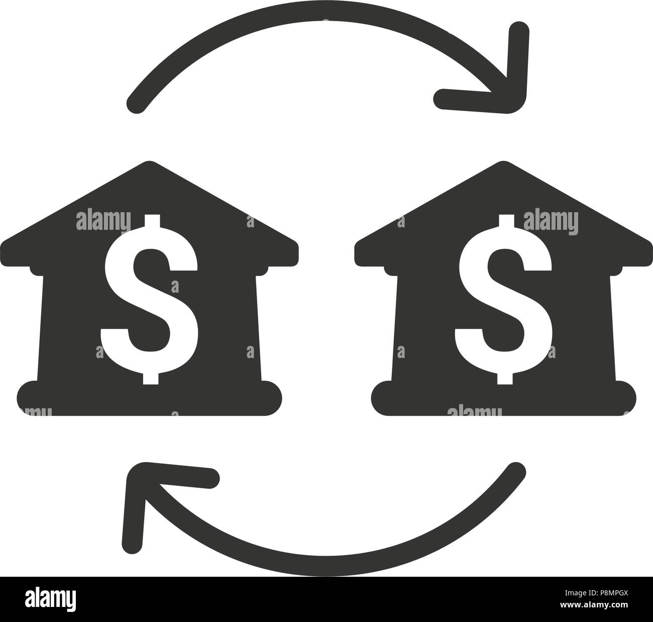 L'icône de transfert bancaire Image Vectorielle Stock - Alamy