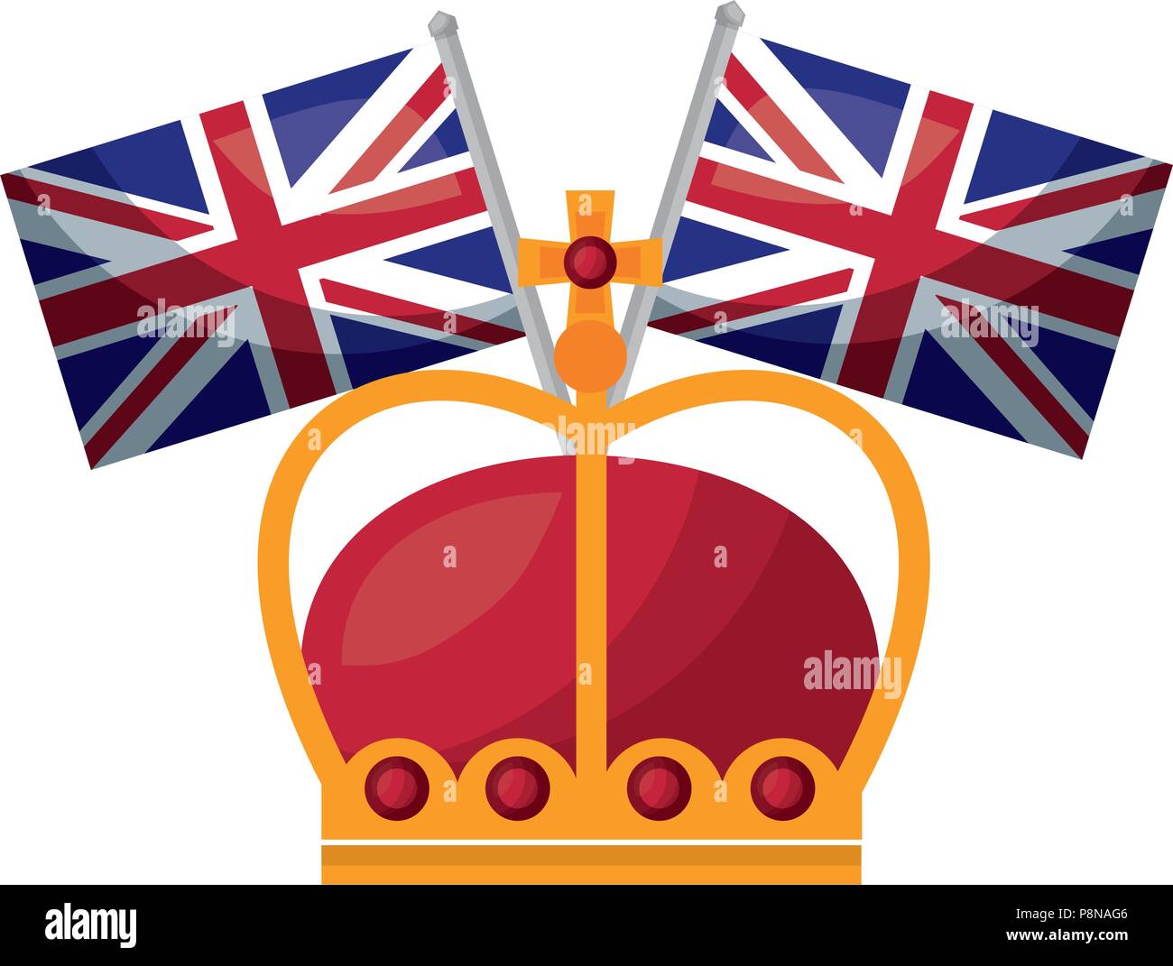Royaume-uni couronne et symbole drapeaux vector illustration Image ...