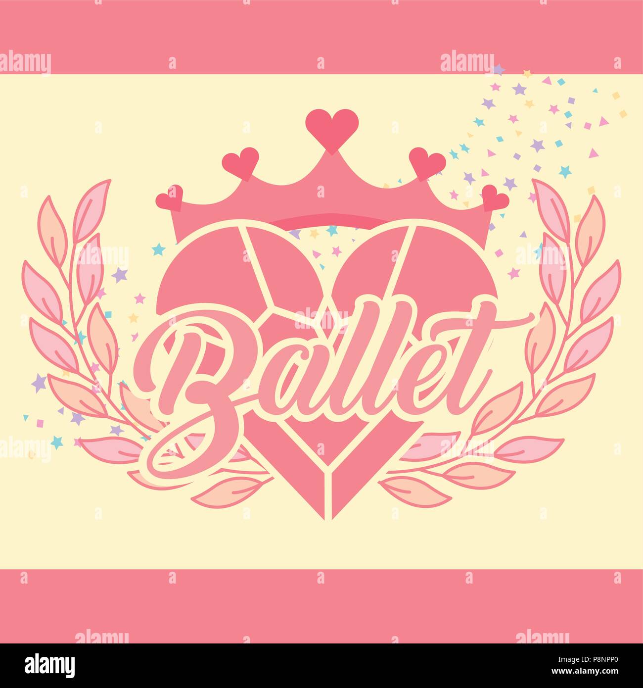 Coeur rose couronne Diamant couronne rose emblème ballet reine vector ...