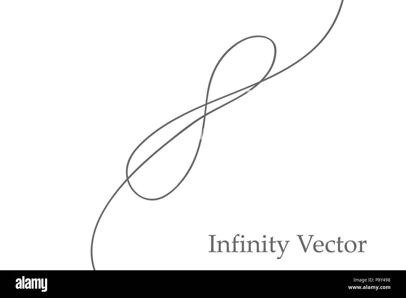 L'infini en lignes pleines de dessin. Ligne noire continue. Design plat ...