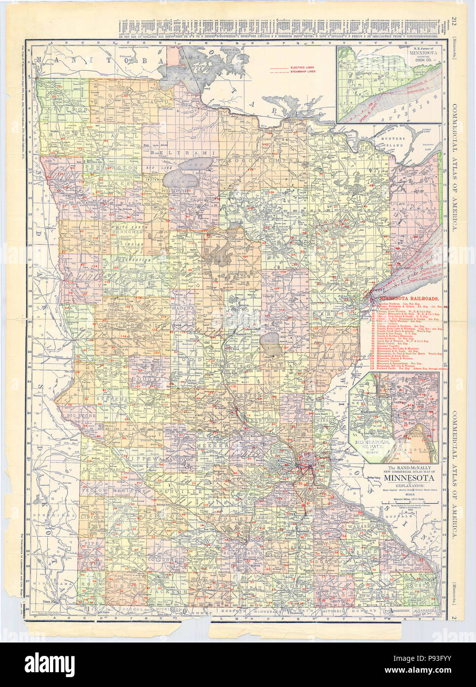 Old map of minnesota Banque de photographies et d’images à haute ...