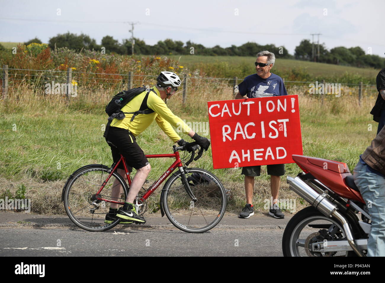 Un protestataire près de Turnberry où nous Président Donald Trump et la ...
