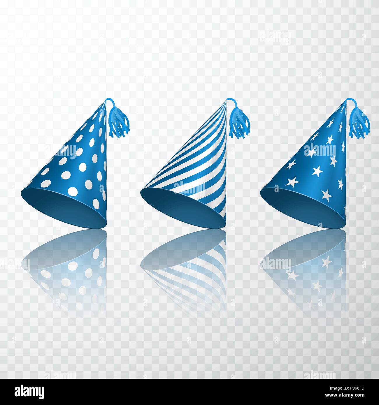 Ensemble d'Anniversaire Blue hat. Cône en papier anniversaire bonnet ...