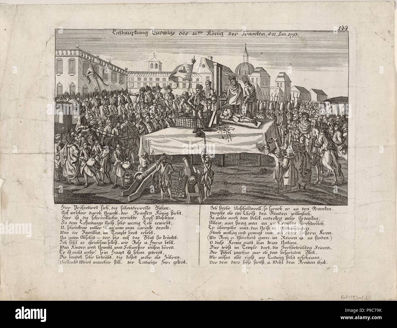 Execution by guillotine of louis xvi of france Banque de photographies ...