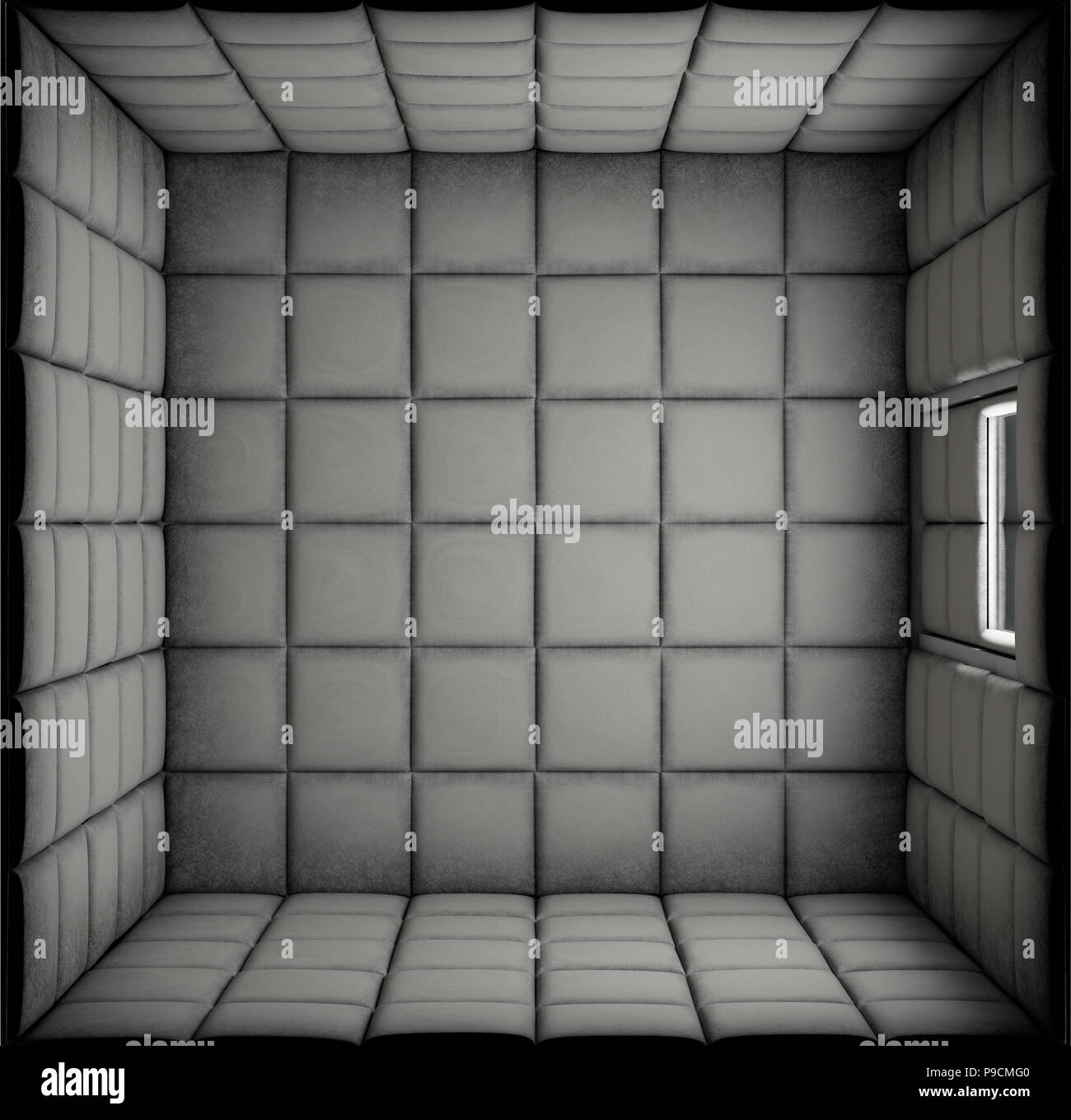 Une cellule capitonnée blanche vide dans un hôpital psychiatrique - 3D ...