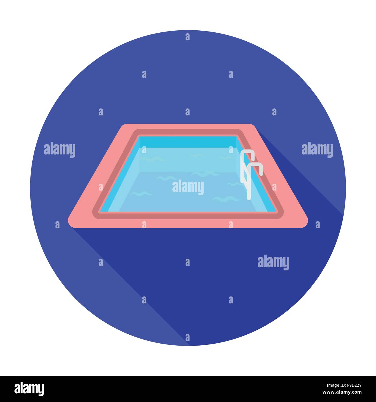 Piscine dans l'icône de style plat isolé sur fond blanc. Illustration ...
