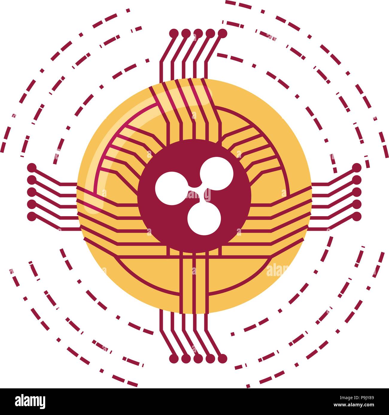 L'icône de pièce d'ondulation sur fond blanc, vector illustration Image ...