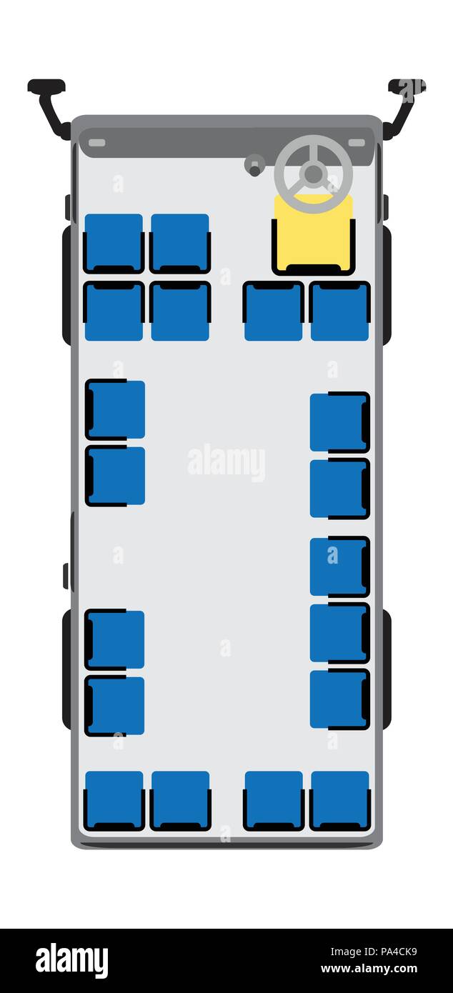 Mini bus plan des sièges passagers et de l'illustration vectorielle ...