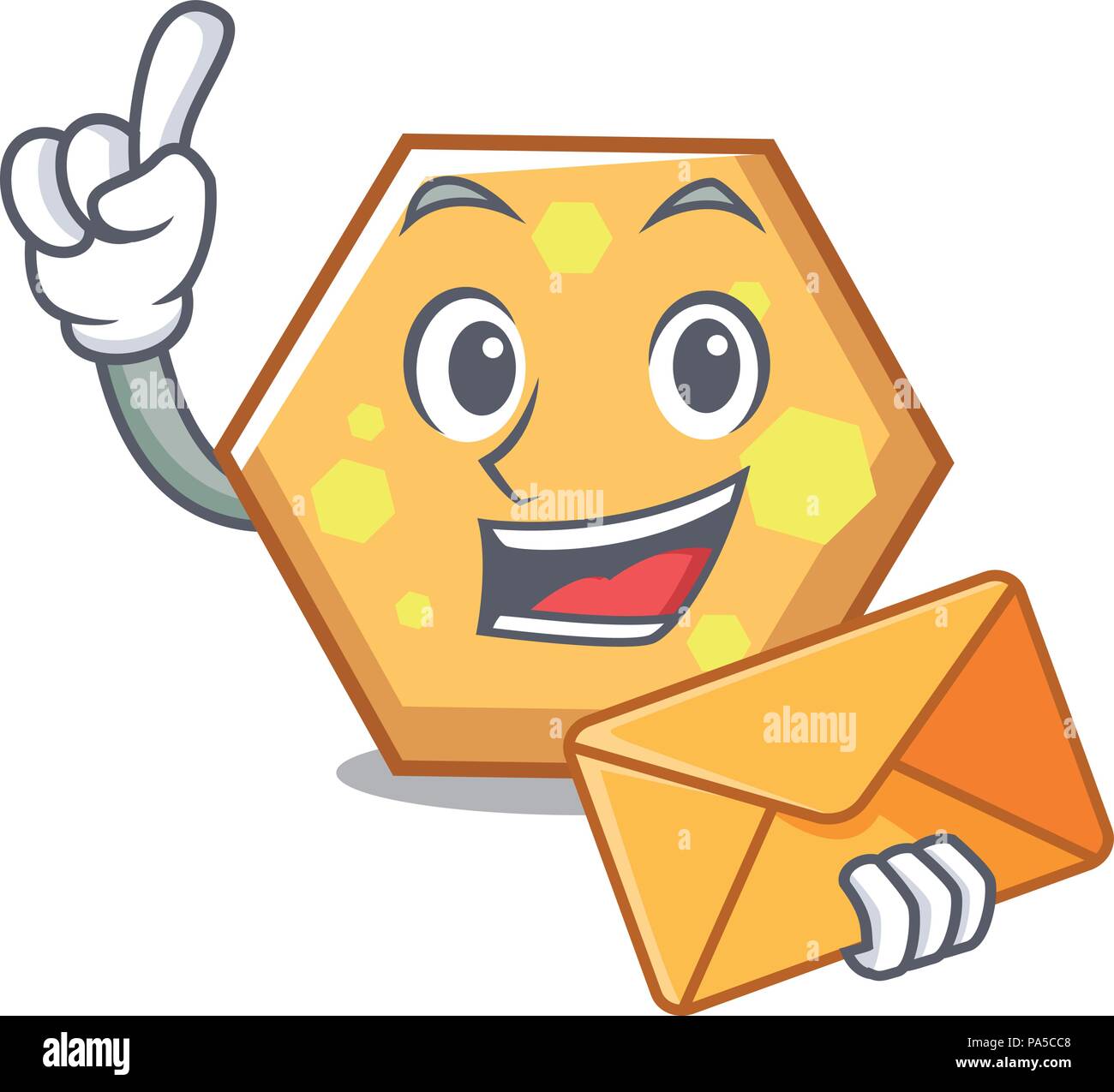 Enveloppe avec caractère hexagonal style cartoon vector illustration ...