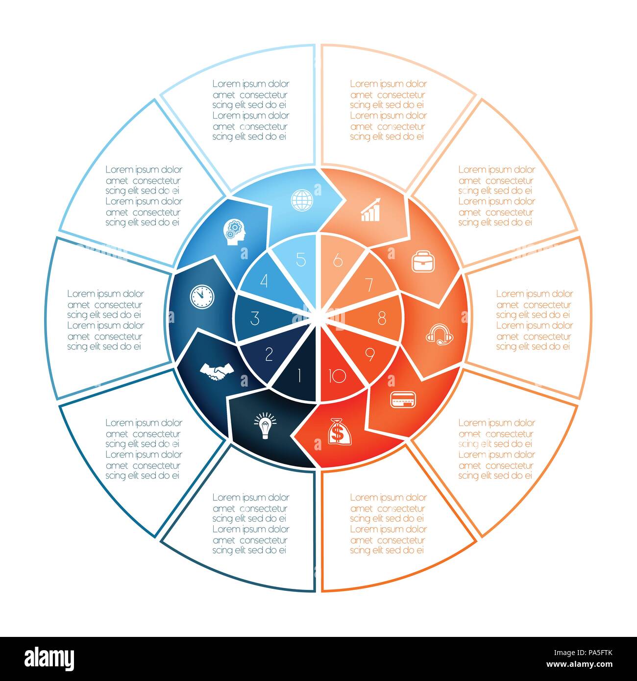 Joint torique de flèches l'Infographie. Modèle de tableau pour la ...