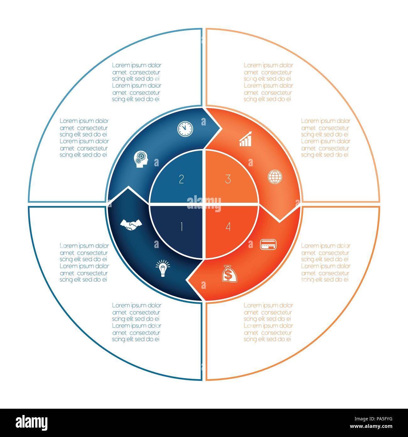 Joint torique de flèches l'Infographie. Modèle de tableau de ...