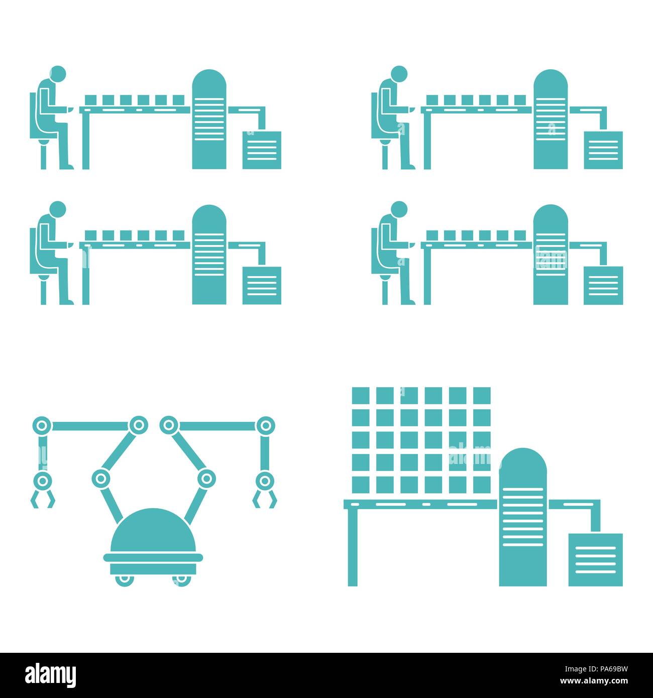 Ligne de production robotisée automatique intelligente. Remplacement ...