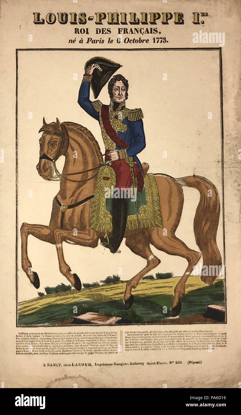 Portrait de Louis Philippe I (1773-1850), Roi des Français. Musée ...