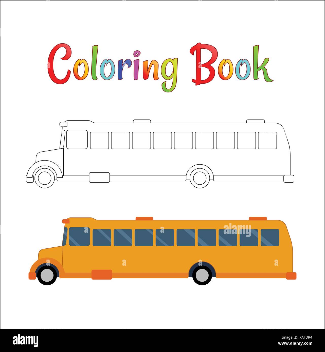 Coloriage d'autobus scolaire, concept retour à l'école, pour les ...