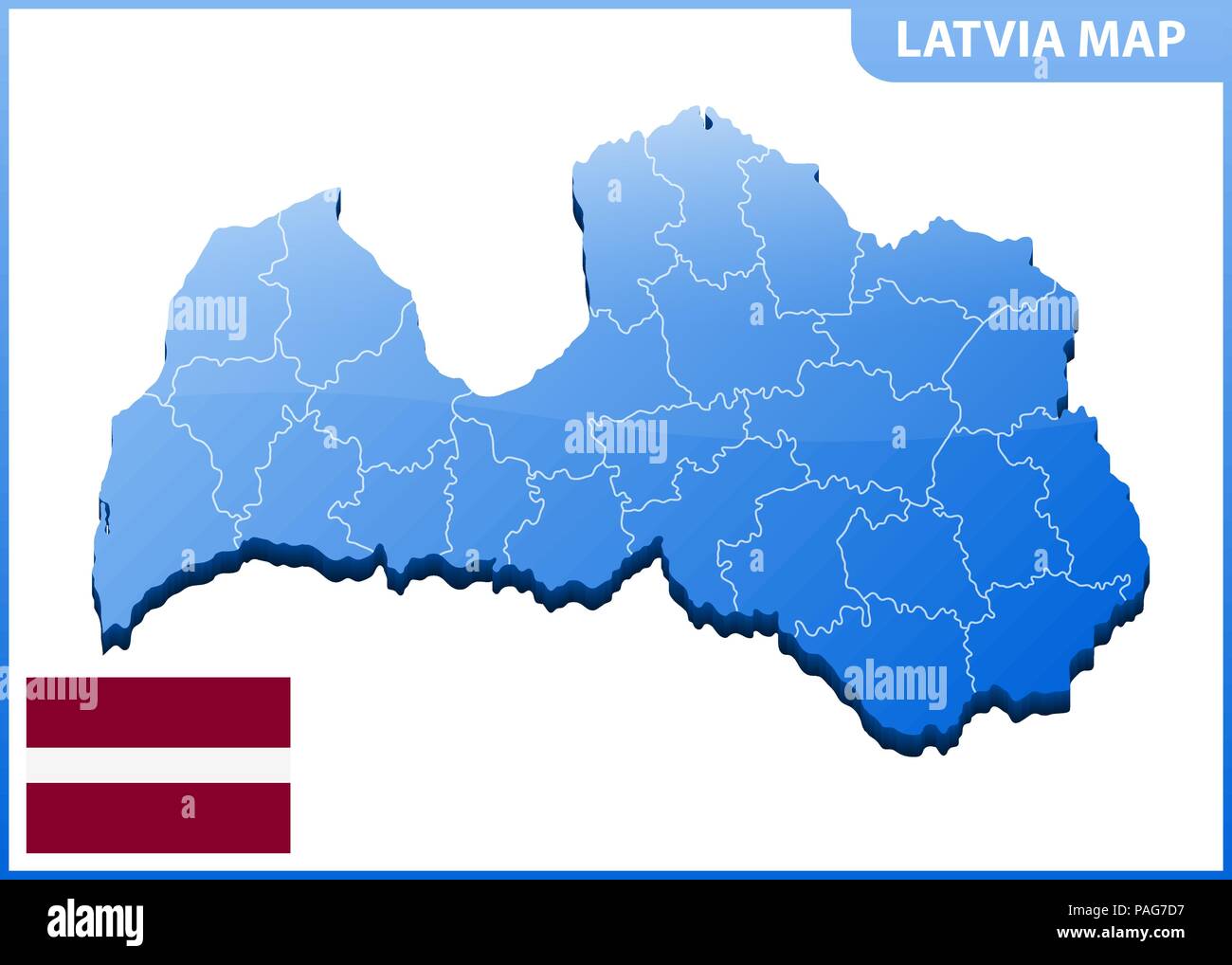 Carte de la lettonie 3d Banque d'images vectorielles - Alamy