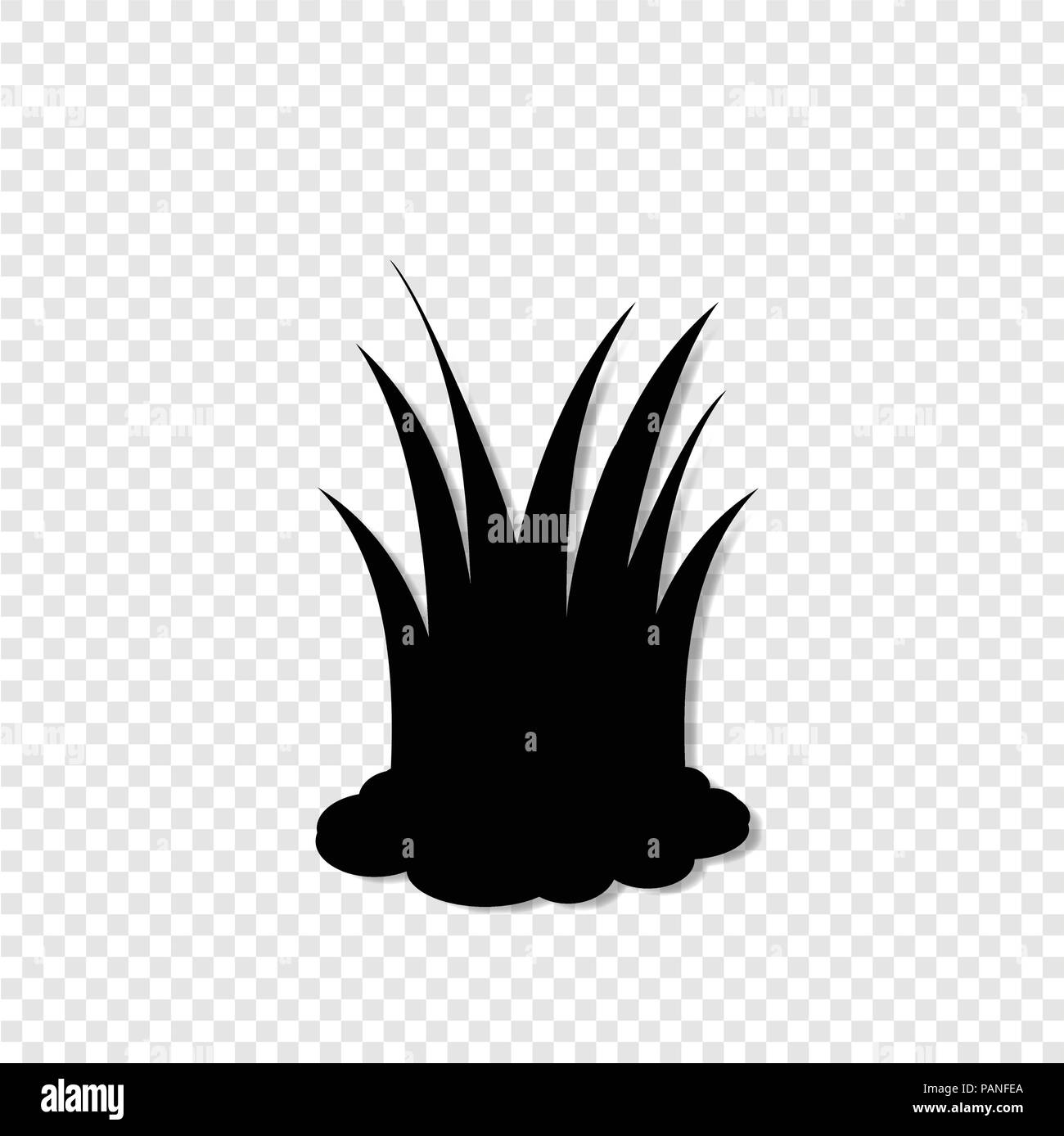 Silhouette noire de l'icône de gazon, vector illustration, signe ...