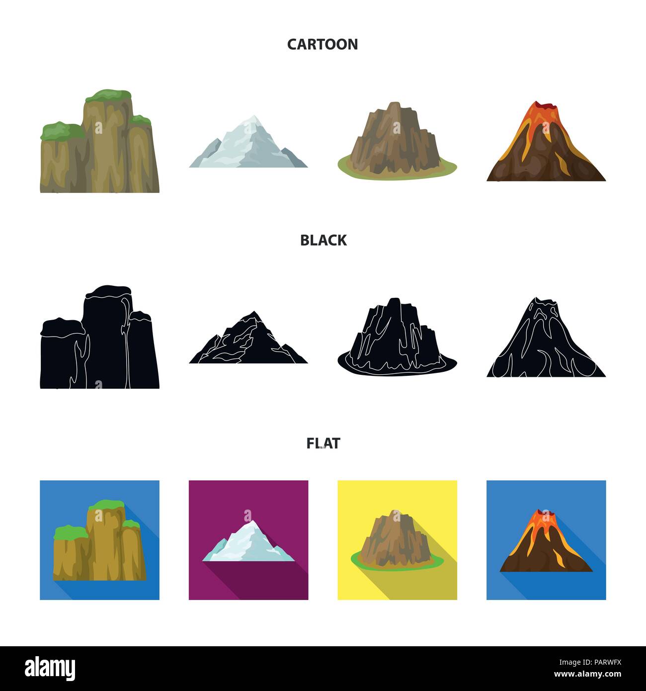 Des falaises abruptes, d'une éruption volcanique, une montagne avec une ...