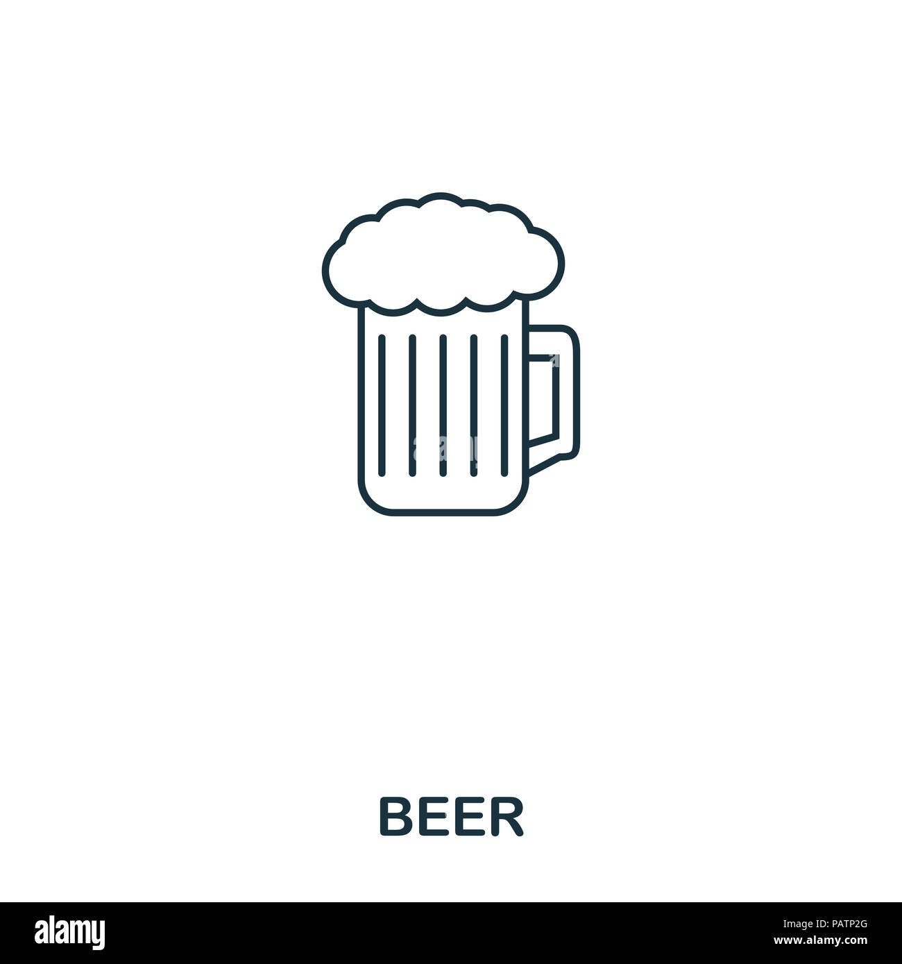 L'icône de la bière. L'icône de style du contour design. L'ASSURANCE ...