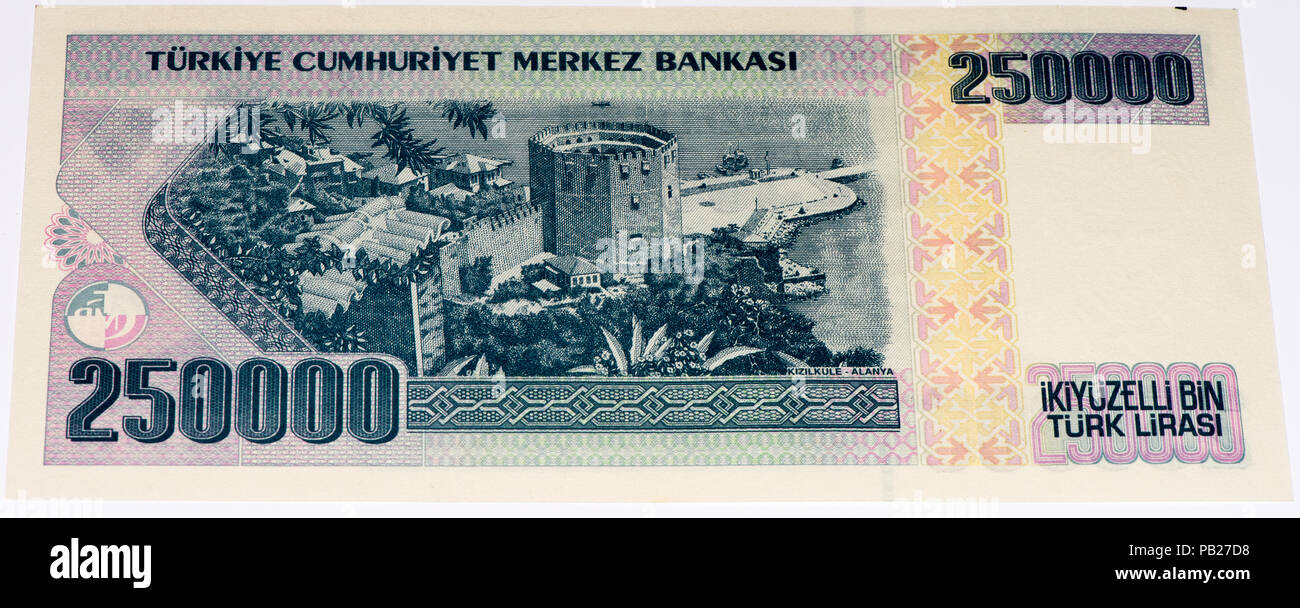 Banknote currency 250000 turkey price Banque de photographies et d ...